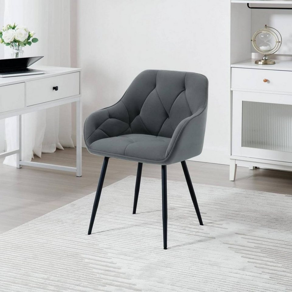 Woltu Polsterstuhl 1 St Esszimmerstuhl Ergonomischer Aus Samt