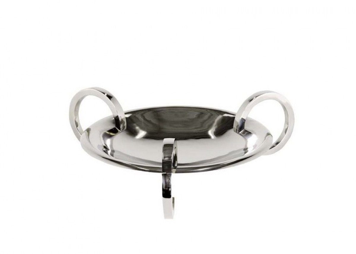 Casa Padrino Dekoobjekt Designer Servierplatte Nickel Finish 50 X H 15