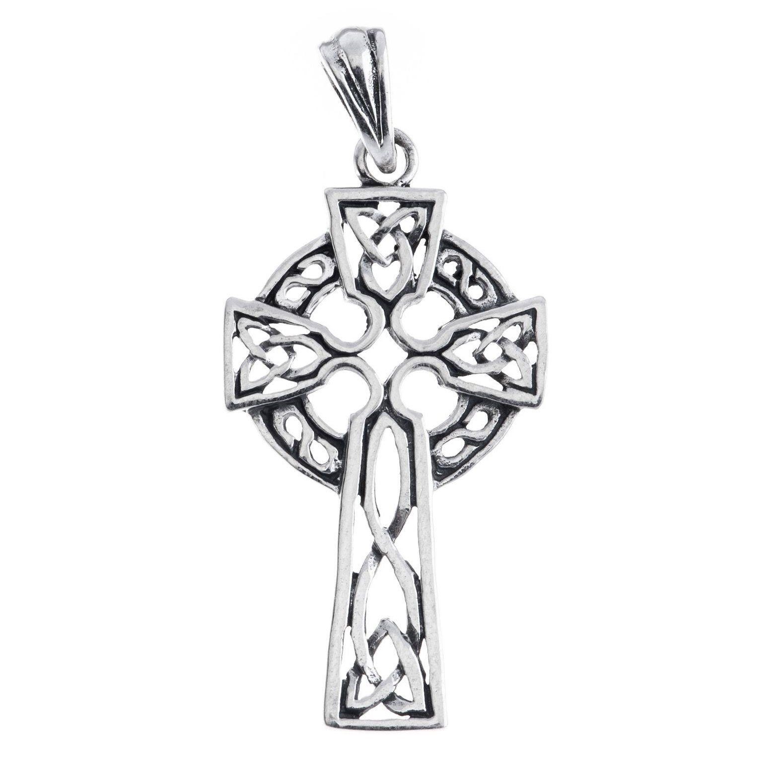 HOPLO Kreuzanhänger keltisches Kreuz Schmuck Anhänger Silber Kreuze 19x42mm