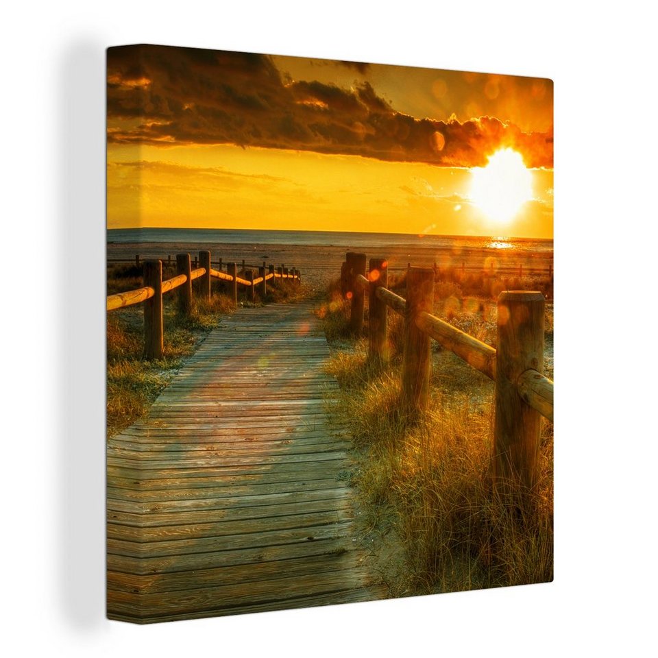 Onemillioncanvasses® Leinwandbild Sonne Strand Düne Horizont