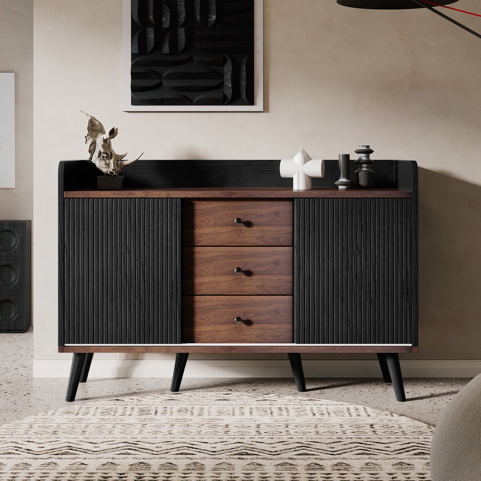 Ideasy Sideboard Sideboard Mit 3 Schubladen Schwarzweiß 1175 X 40