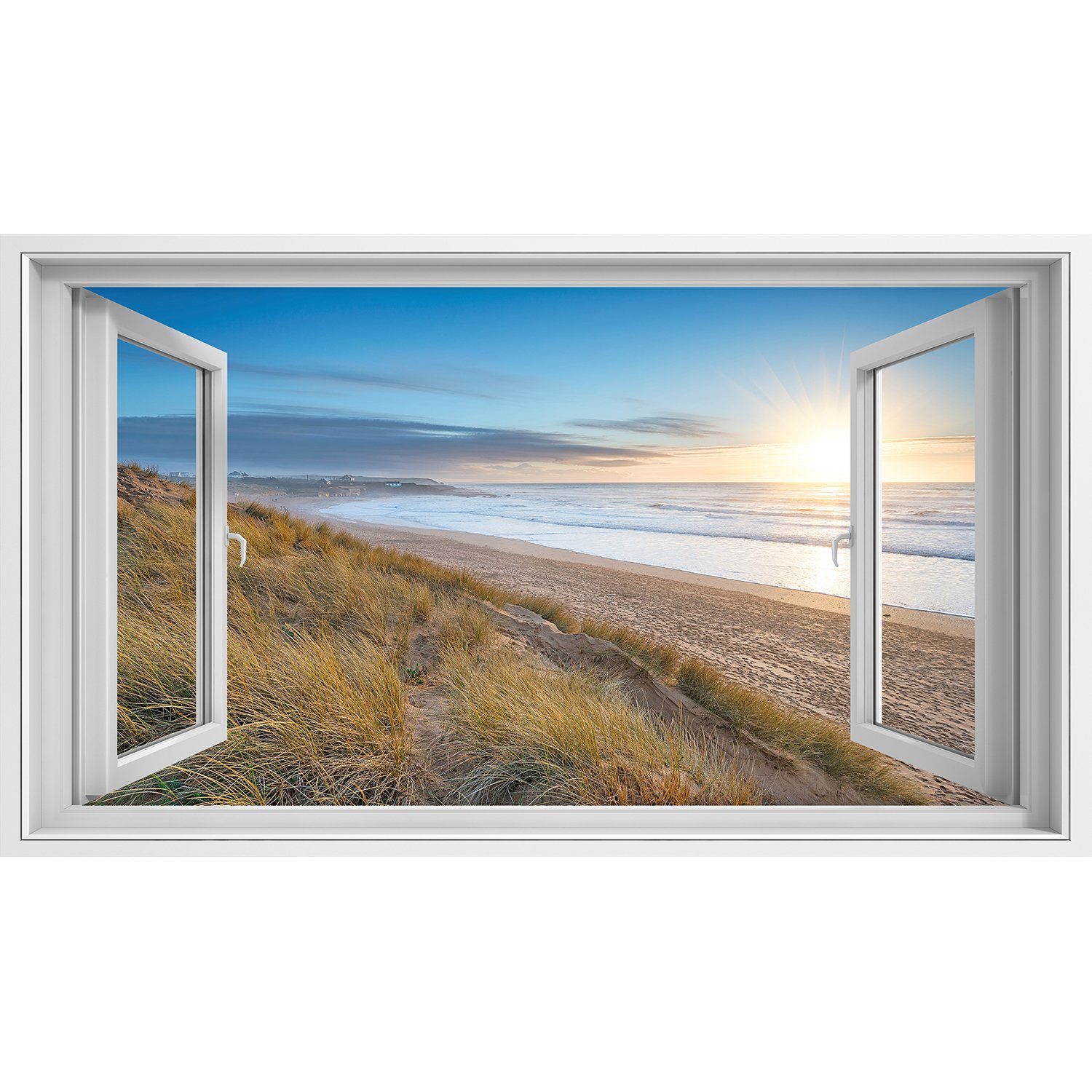 islandburner Leinwandbild Fensterblick Die Constantine Bucht an der Atlantikküste von Cornwall S