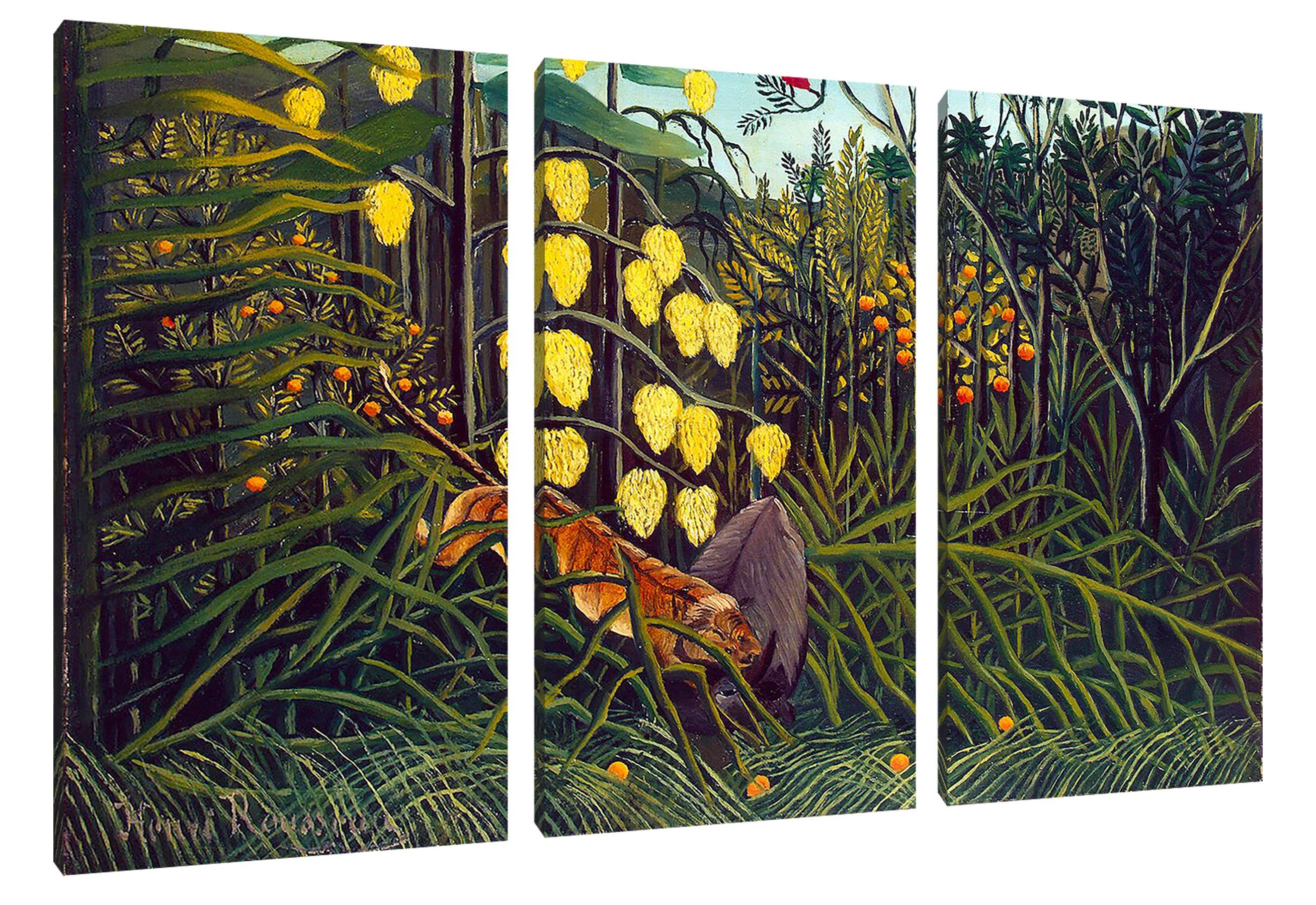 Pixxprint Leinwandbild Henri Rousseau Kampf Zwischen Tiger Und Büffel