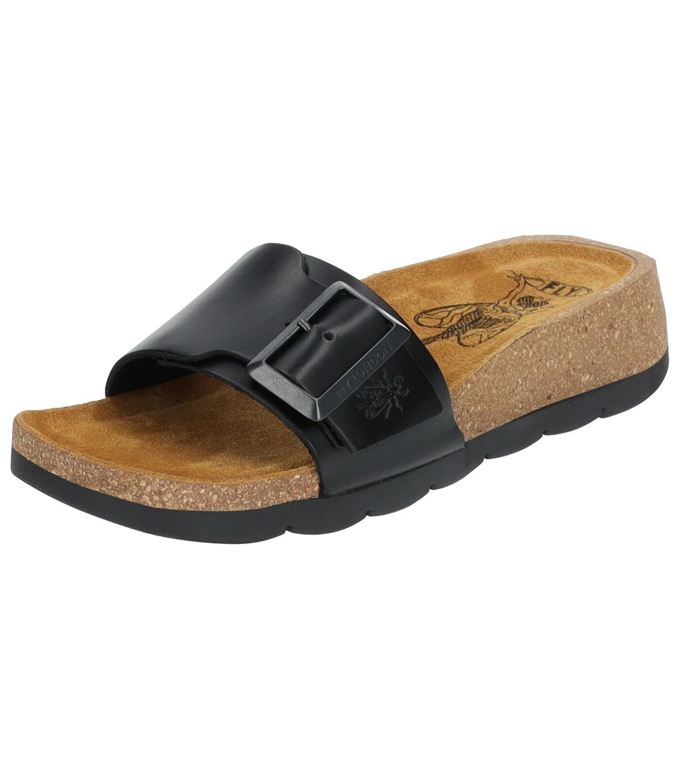 Fly London Pantoletten Leder Pantolette Absatzform Flach
