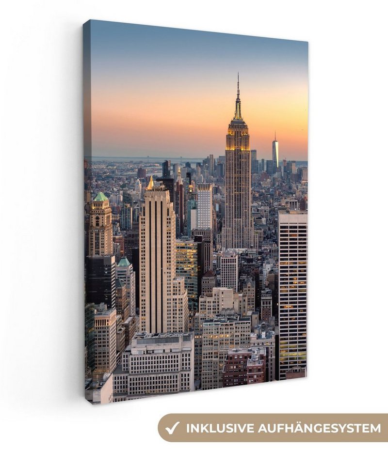 Onemillioncanvasses® Leinwandbild New York Sonne Skyline Fotodruck