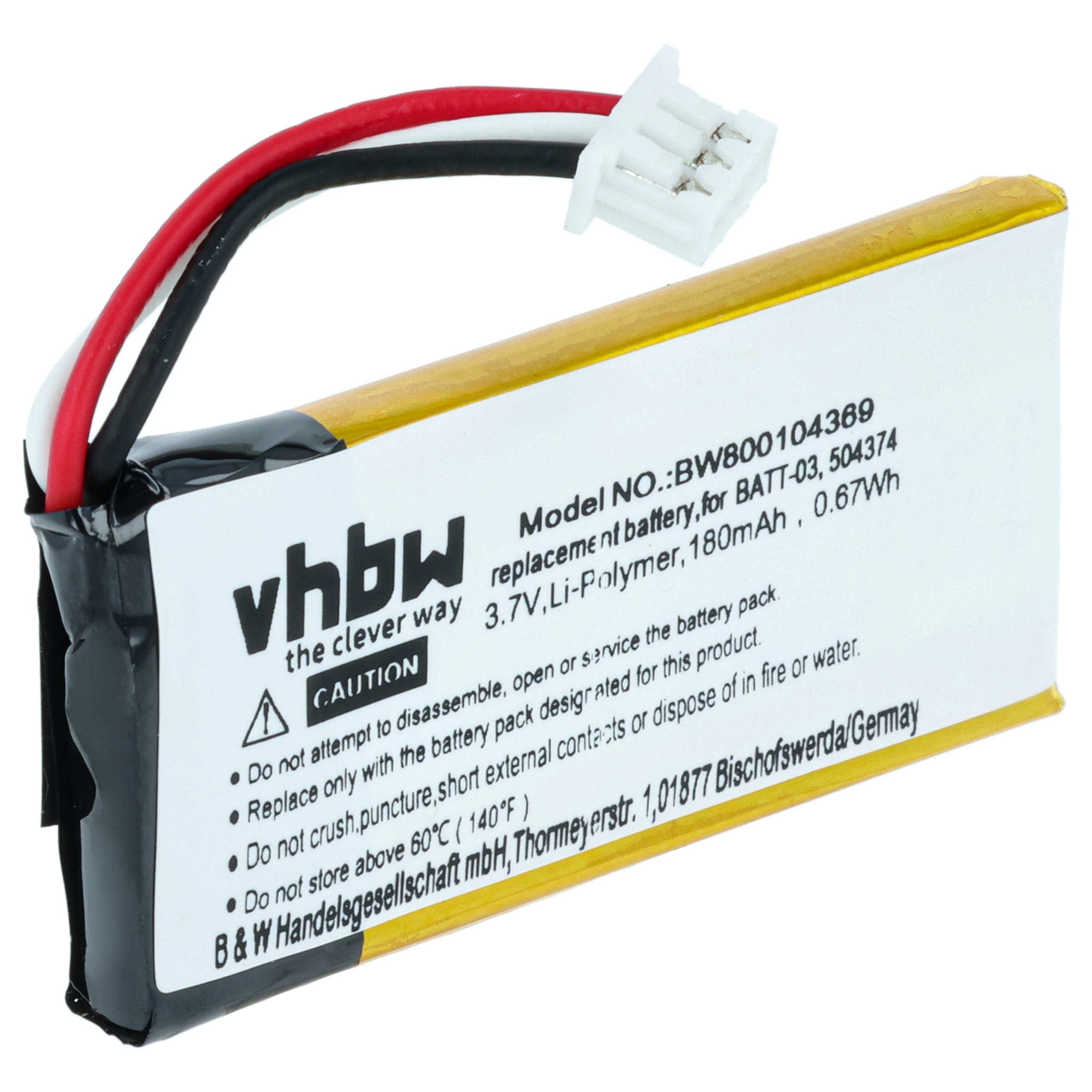 vhbw Akku passend für Sennheiser OfficeRunner, Pro 1, SD Office ML, SD Akku Akku Li-Ion 180 mAh ...