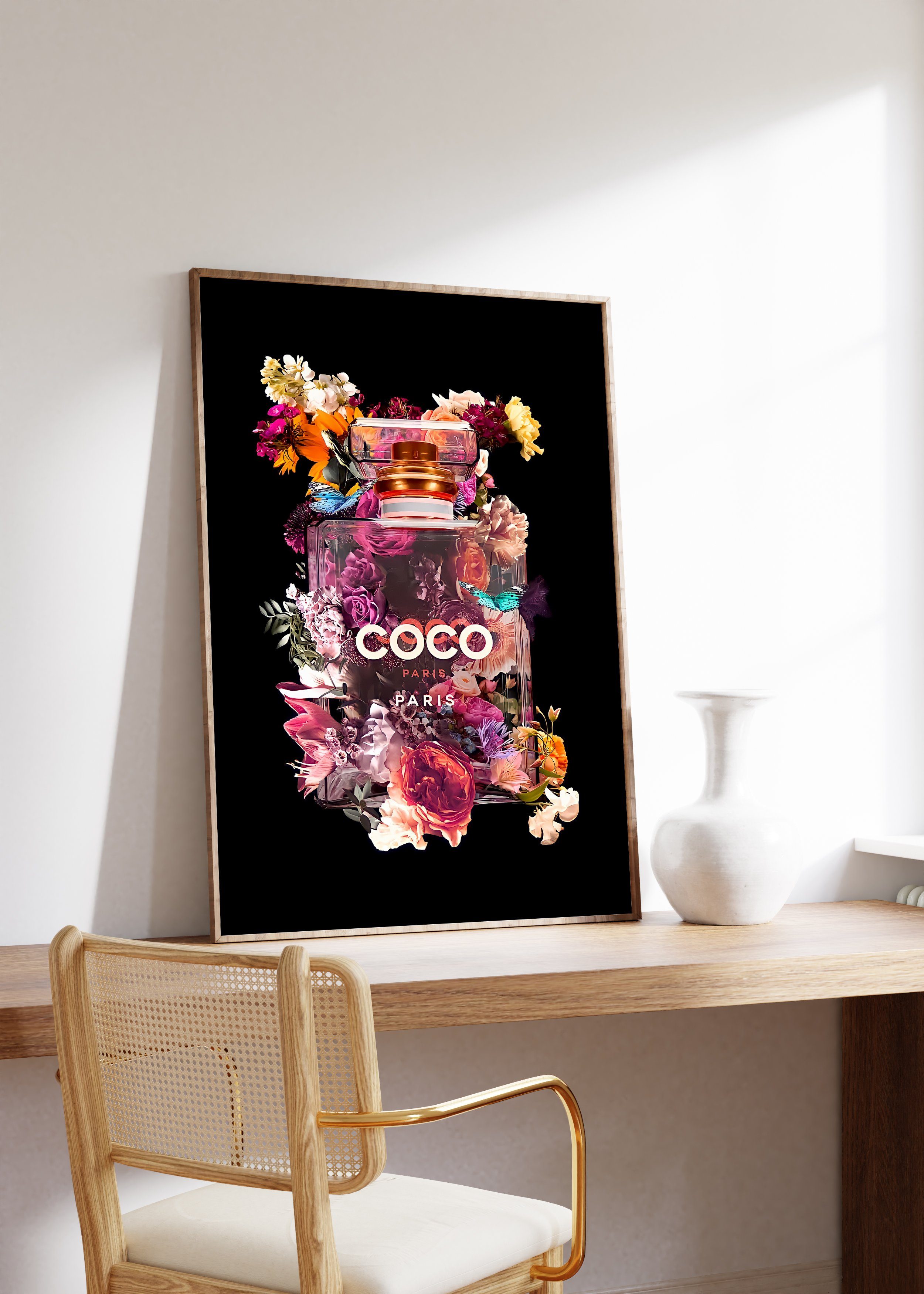 JUSTGOODMOOD Poster Premium ® Coco Chanel Poster · Parfüm Flacon · ohne ...