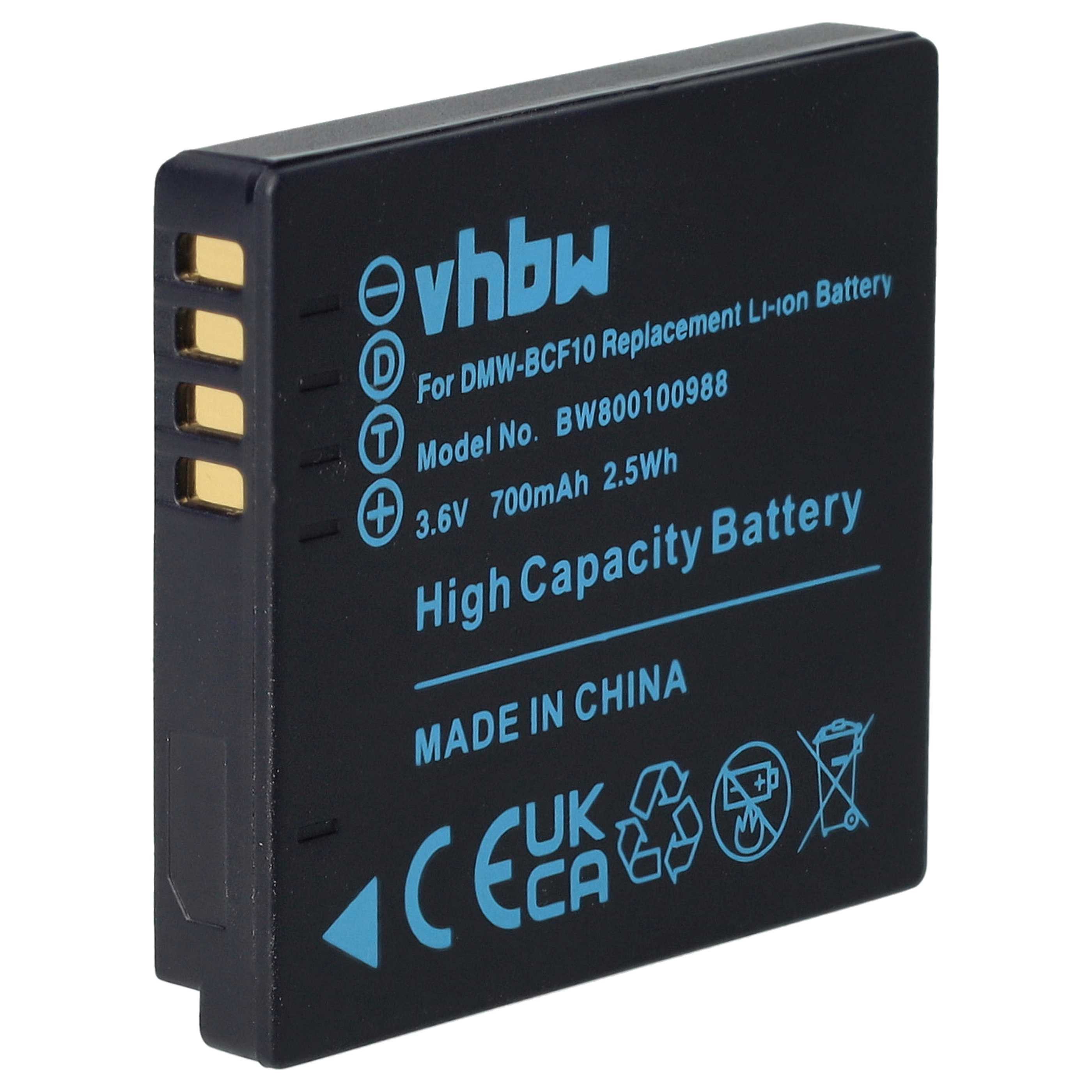 vhbw Ersatz für Panasonic DMW-BCF10, DMW-BCF10E für Kamera / Foto / Kamera-Akku Li-Ion 700 mAh