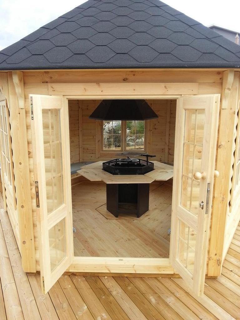 JVmoebel Gartenhaus Grillkota Hütte Grillhütte Haus Finnische Grills ...