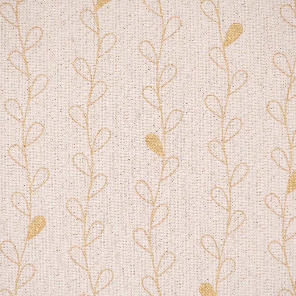 SchÖner Leben Stoff Dekostoff Leinenlook Metallic Blätterranken Creme