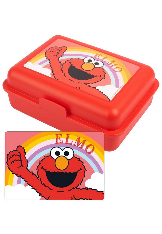 United Labels® Lunchbox Sesamstraße Brotdose Mit Trennwand Elmo Rot