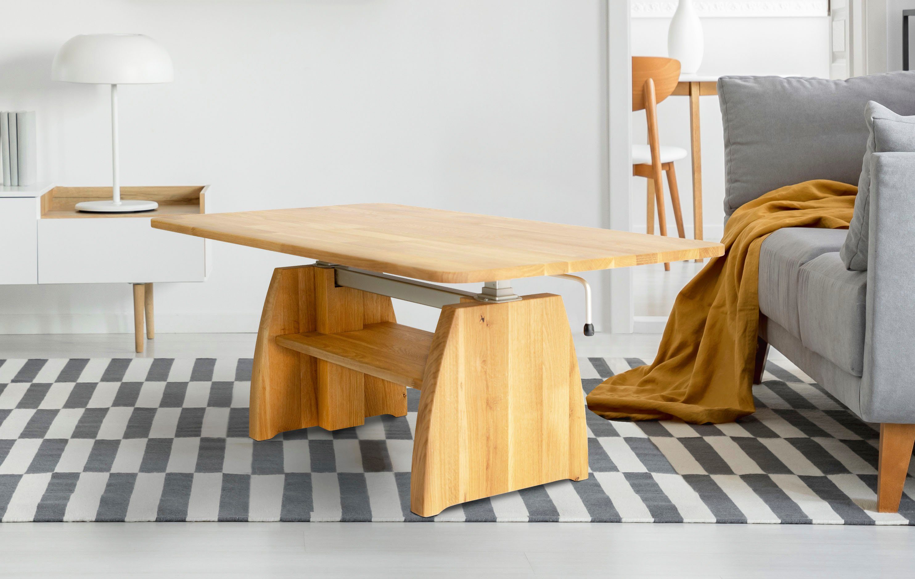 Verwunderlich Hohenverstellbarer Couchtisch Holz Bild