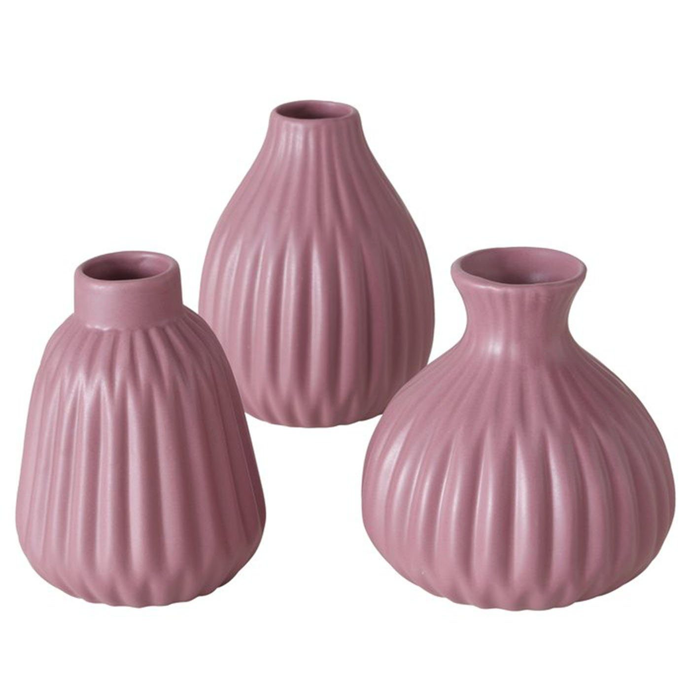 Boltze Tischvase Deko Vase Im 2er Set Aus Keramik Mattes Design Dunkel Rosa