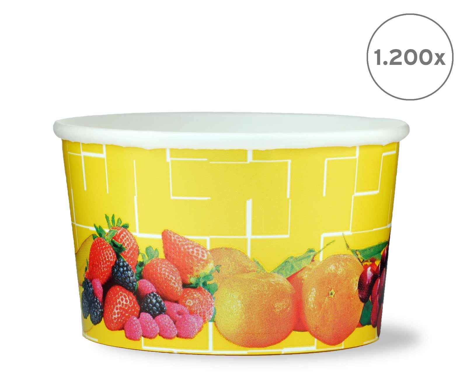 OCTOPUS Becher 1200x Eisbecher, Eis- Pappbecher, Früchtebecher mit ...