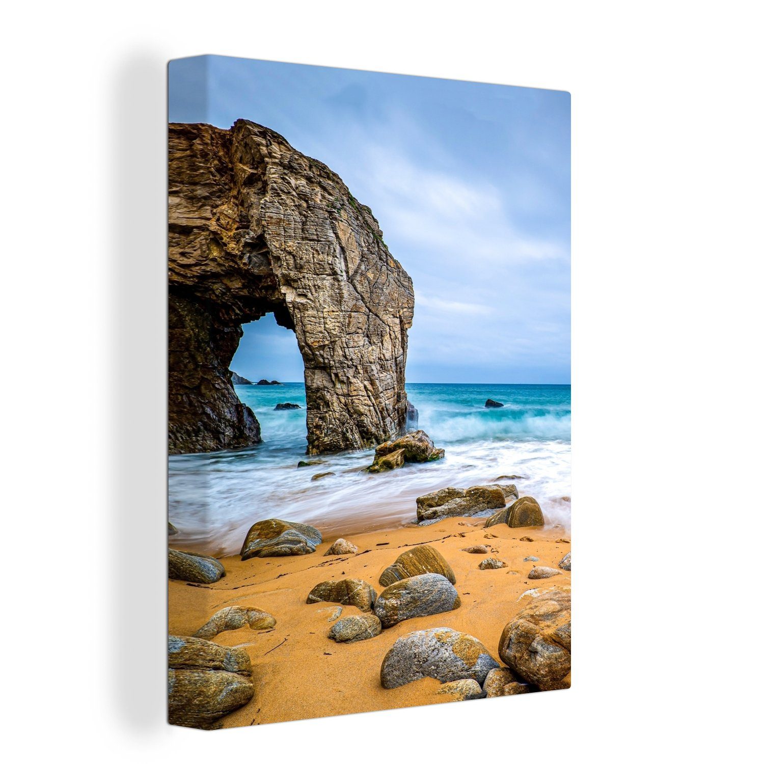 Onemillioncanvasses® Leinwandbild Steine Wasser Strand Fels 1