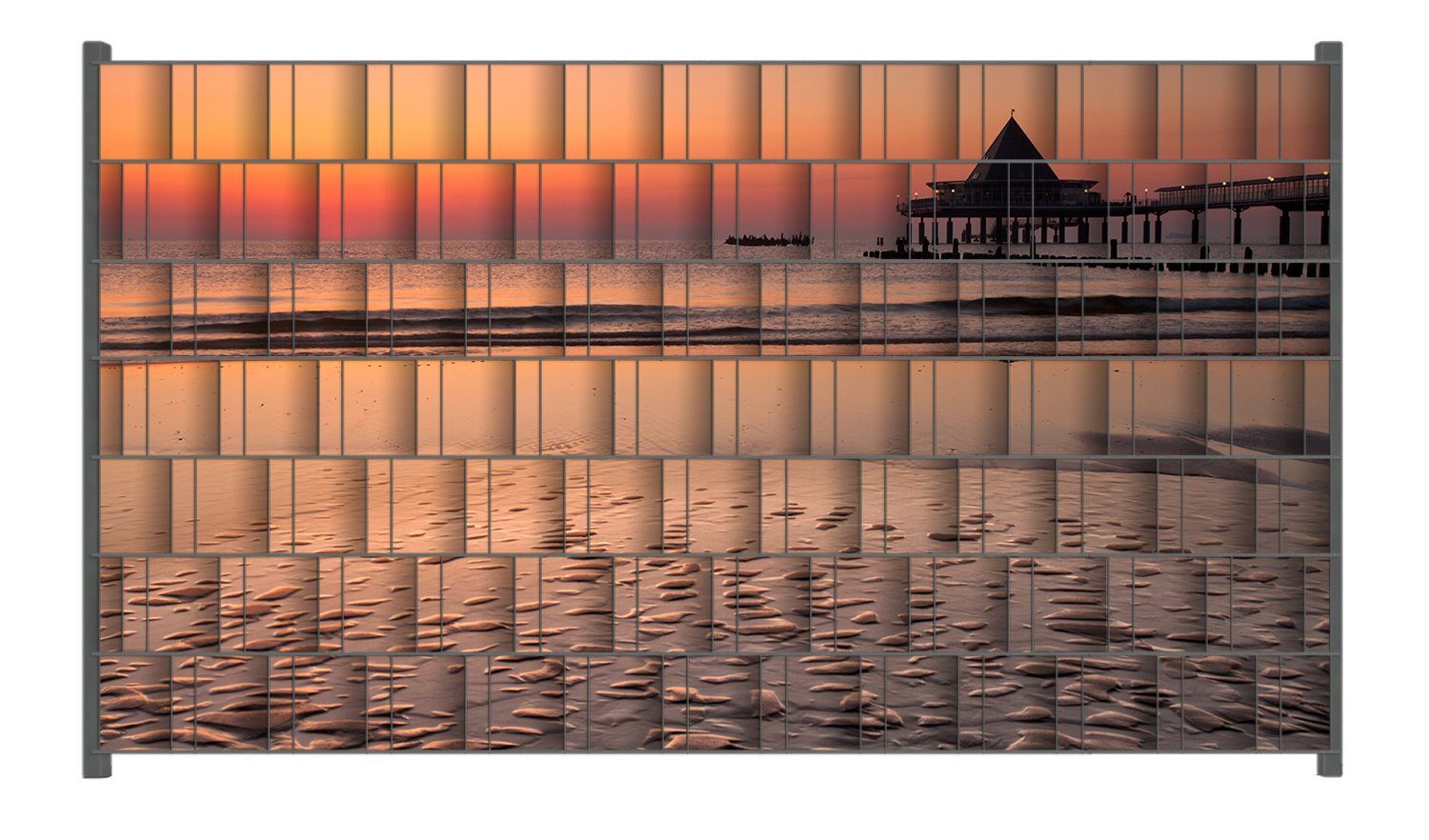 Wallario Sichtschutzstreifen Strand Am Abend Seebrücke Am Ostseebad
