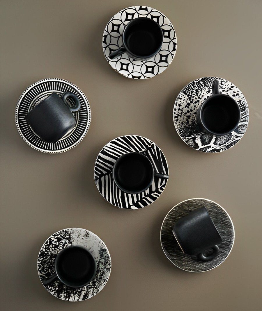 Acar Kaffeeservice 6 Teiliges Kaffeetassen Set Aus Keramik Keramik