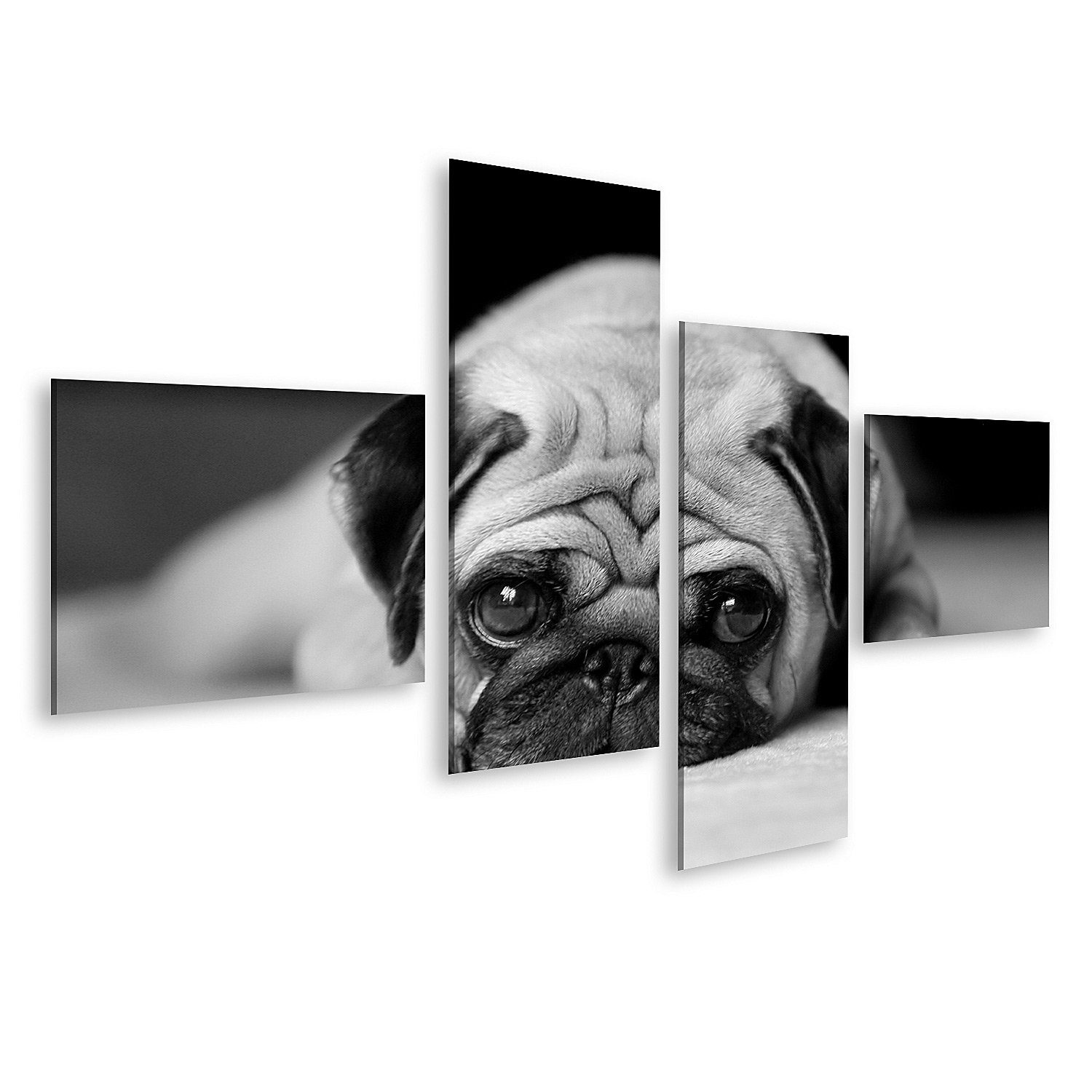 islandburner Leinwandbild Bild auf Leinwand Missing You Schwarz und Weiß Wandbild Poster Kunstdr