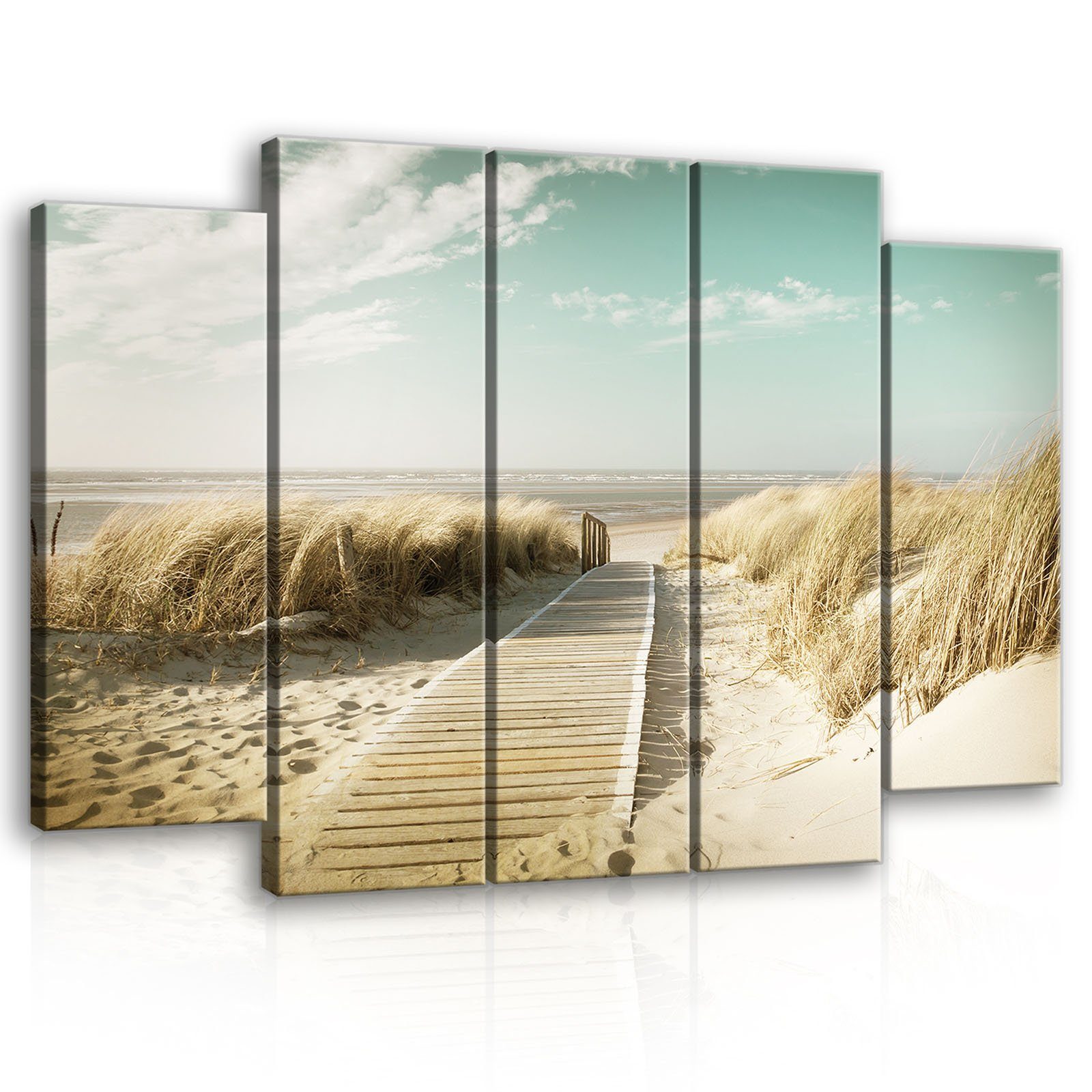 Wallarena Leinwandbild Strand Meer Natur Wohnzimmer Schlafzimmer Wandbild Modern, Landschaft ...