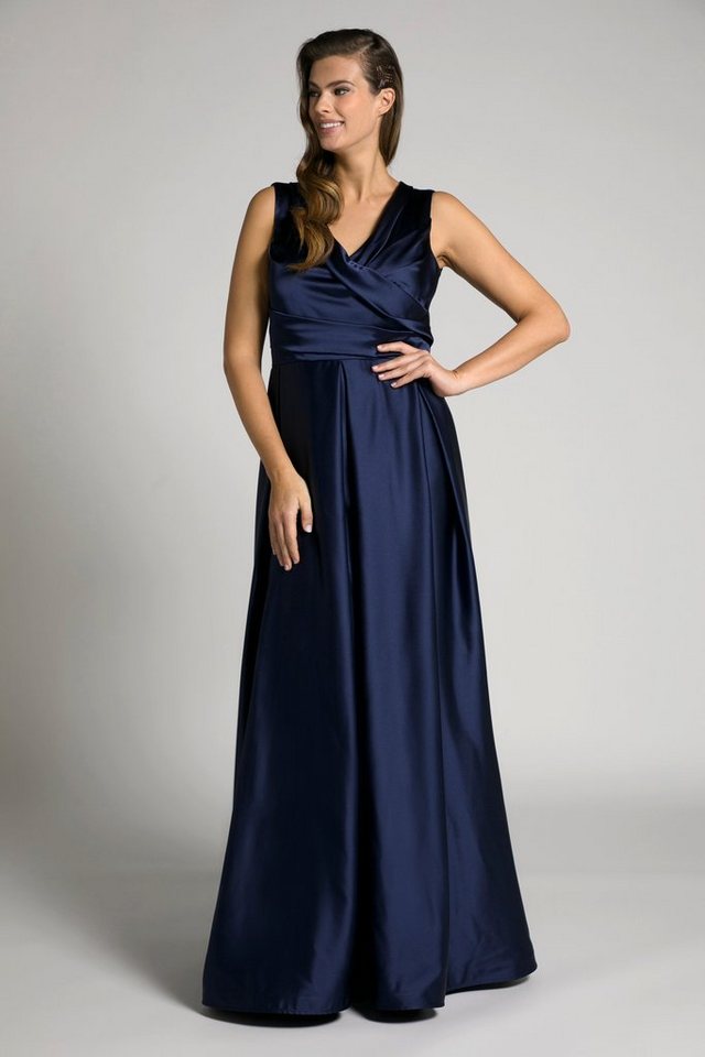 Ulla Popken Abendkleid Abendkleid Drapiert A Linie V Ausschnitt ärmellos