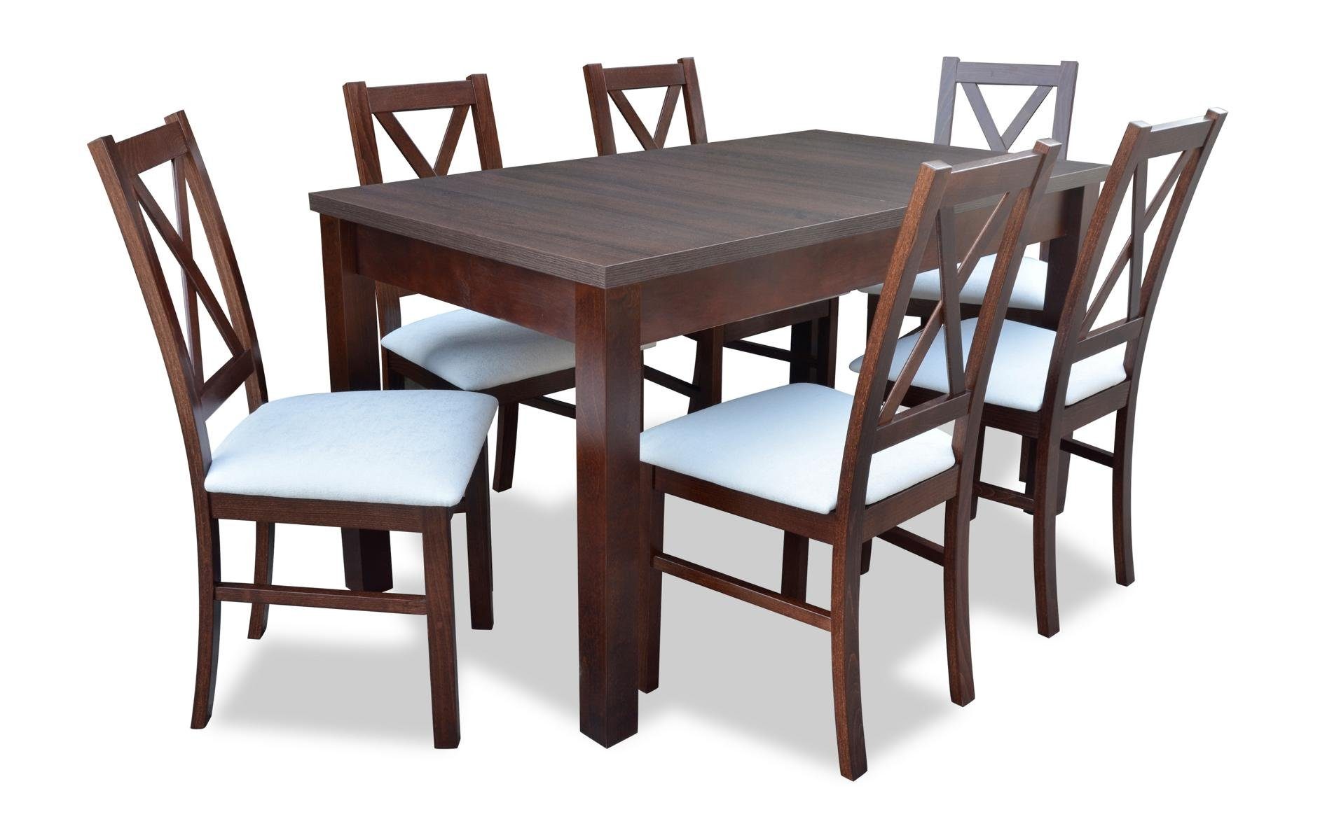 Jvmoebel Essgruppe Komplette Esszimmer Garnitur Tisch 6x Lehnstuhl