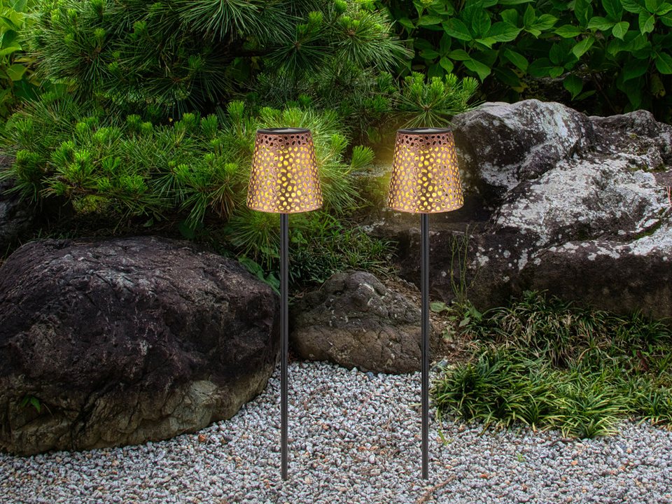 Meinewunschleuchte Led Solarleuchte Led Fest Integriert Warmweiß 2er