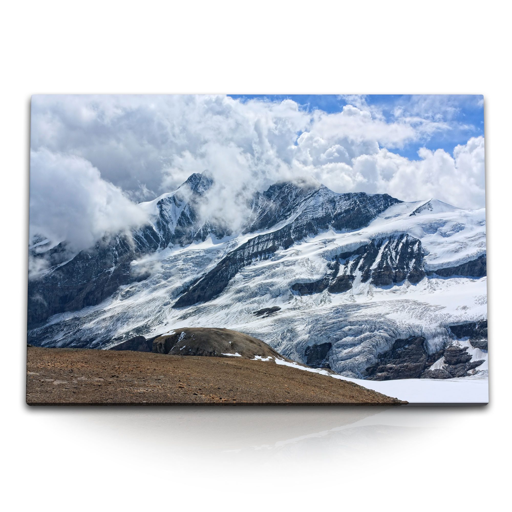 Sinus Art Leinwandbild 120x80cm Wandbild auf Leinwand Alpen Berge Gletscher Gebirge Österreic ...
