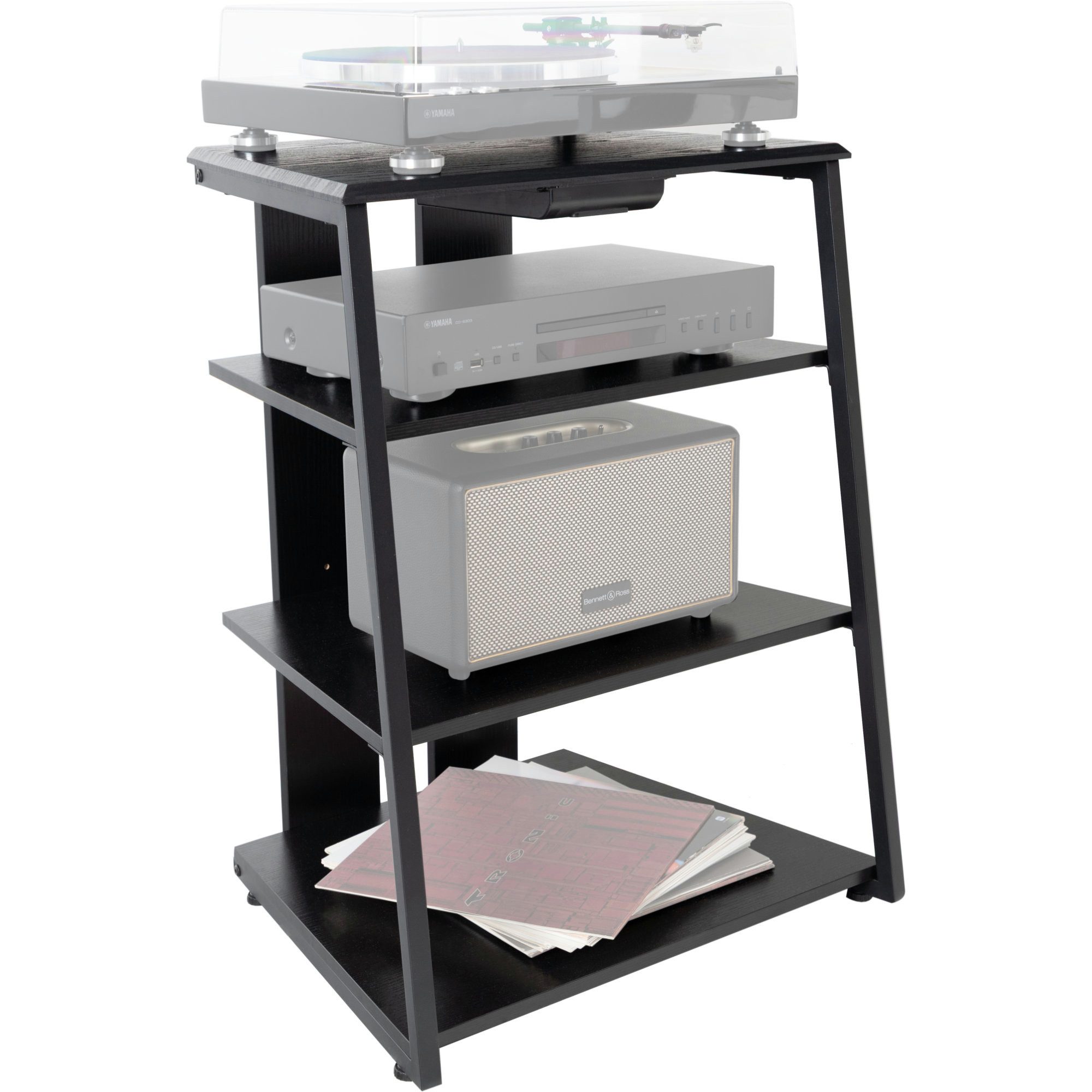 Stagecaptain TV-Regal HR-604 BK Audio Rack - Stylisches HiFi-Regal für ...