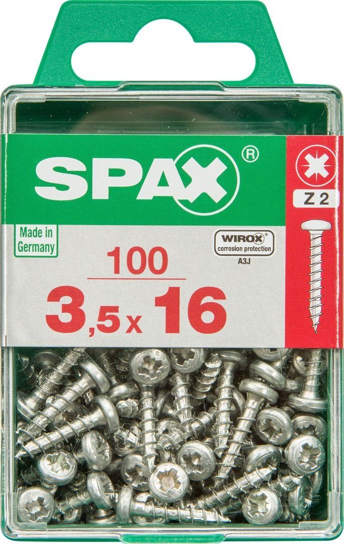 SPAX Holzbauschraube Spax Universalschrauben 3.5 x 16 mm PZ 2 Rundkopf