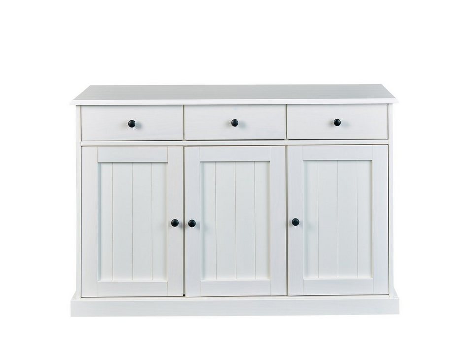 Ebuy24 Sideboard Wright Sideboard 3 Türen 3 Schubladen Weiss