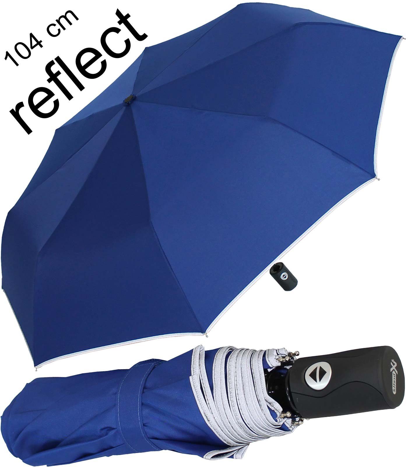 iX-brella Stockregenschirm reflect XL Sicherheitsschirm 104cm Automatik, reflektierend
