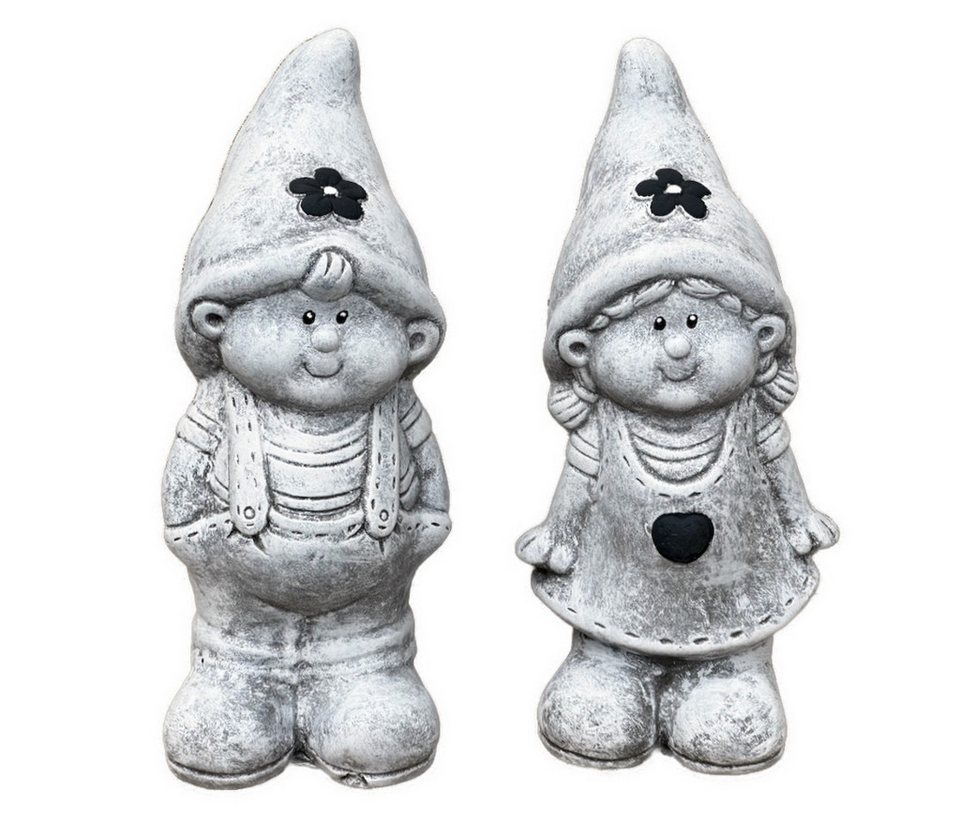 Stone And Style Gartenfigur Steinfigur 2er Set Wichtel Paar Junge Und