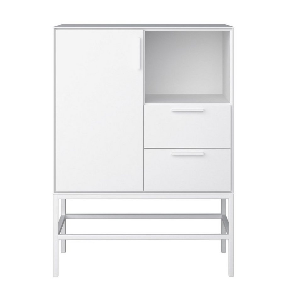 Ebuy24 Sideboard Ravn Sideboard 1 Tür Und 2 Schubladen Weisslackie