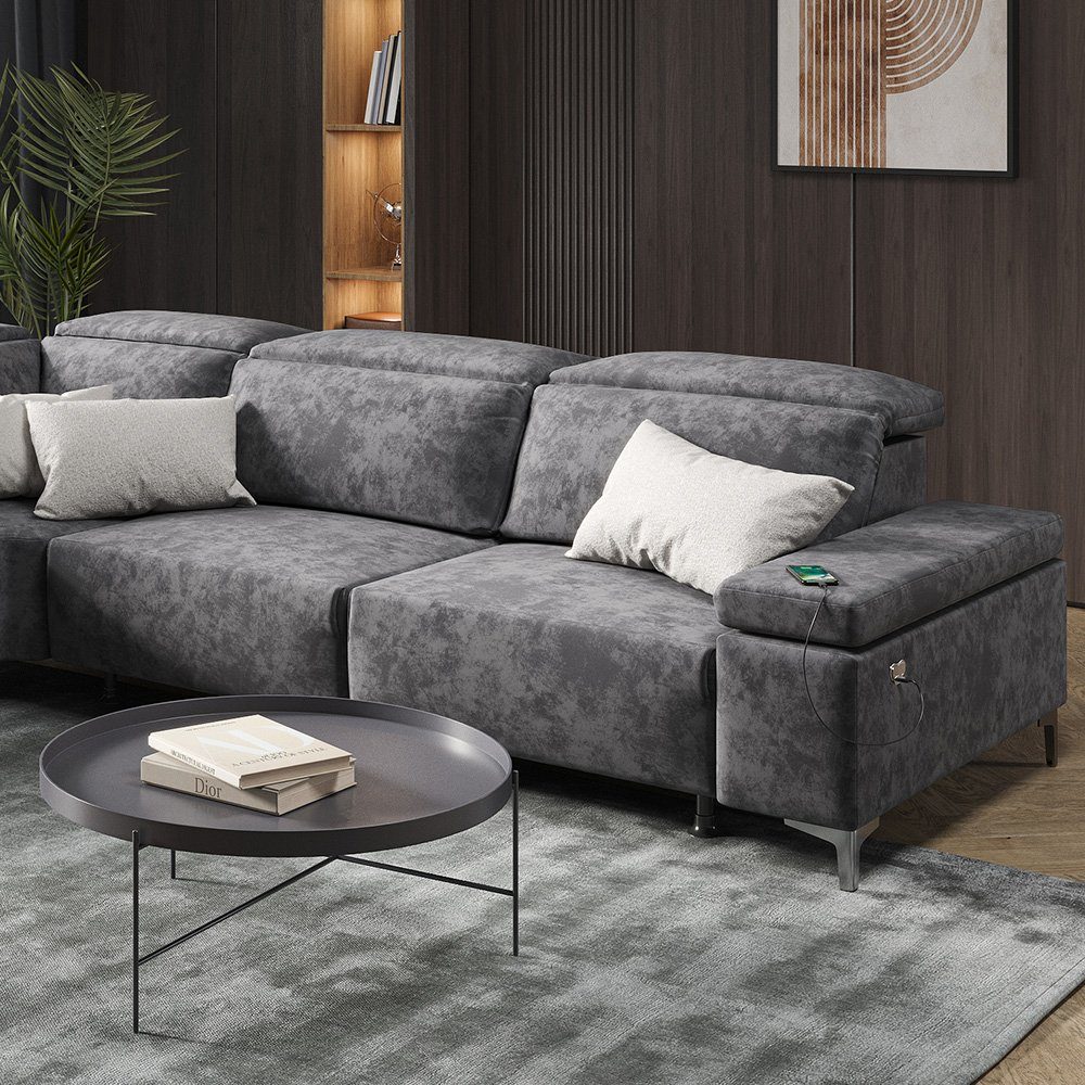 VitaliSpa® Ecksofa Loungesofa Boxspringsofa James Anthrazit ...