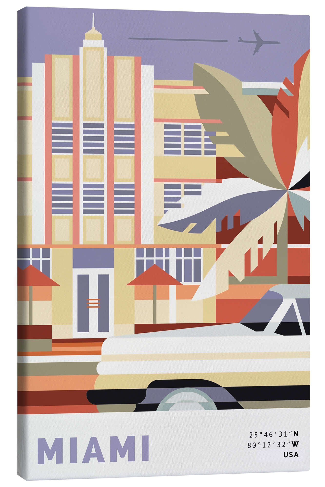 Posterlounge Leinwandbild Nigel Sandor, Miami, Digitale Kunst