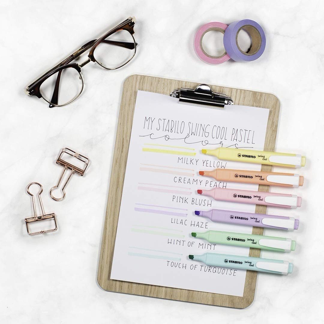 STABILO Filzstift Textmarker-Set mit 6 Farben, Pastell, 6er Pack, Ideal ...