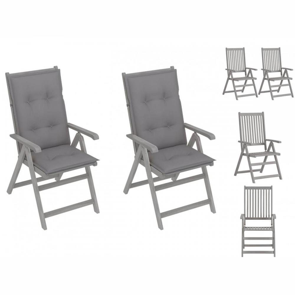 Vidaxl Gartenstuhl Verstellbare Gartenstühle 2 Stk Mit Auflagen