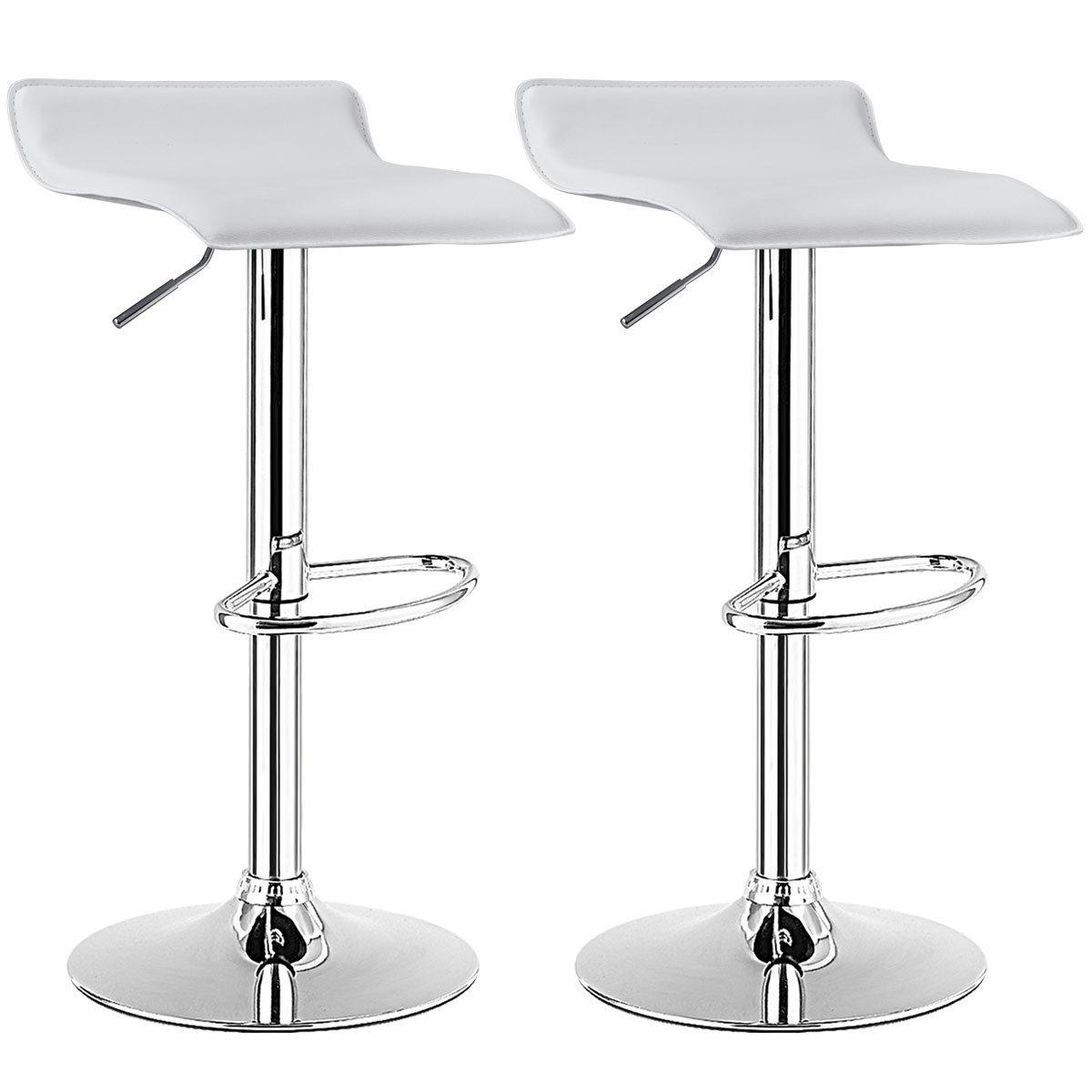 Costway Barhocker 2er Set Höhenverstellbaranddrehbar Mit Lehne Stahl