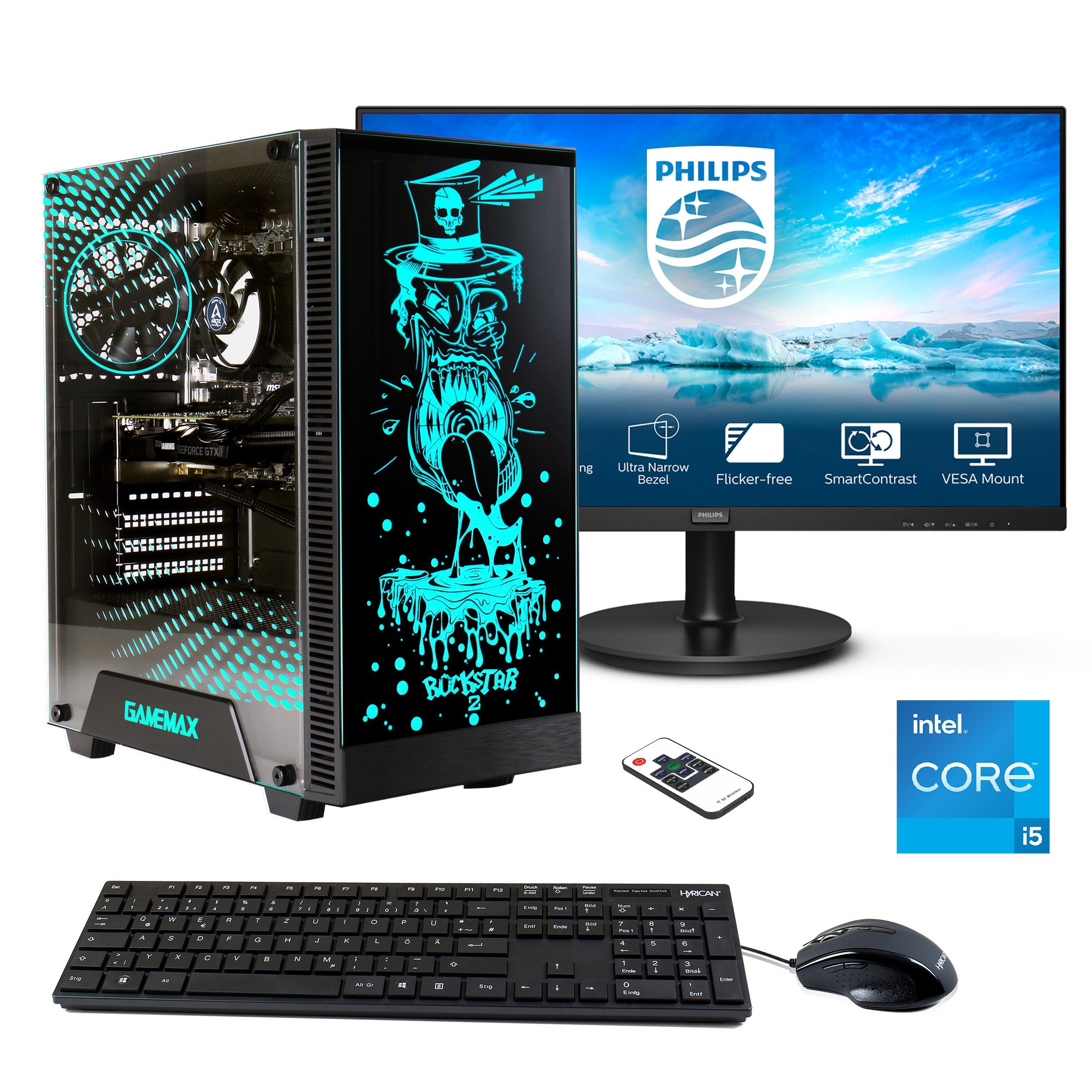 Hyrican Rockstar SET02360 Gaming-PC-Komplettsystem (27", Intel® Core i5 13400F, RTX 3060, 16 GB ...