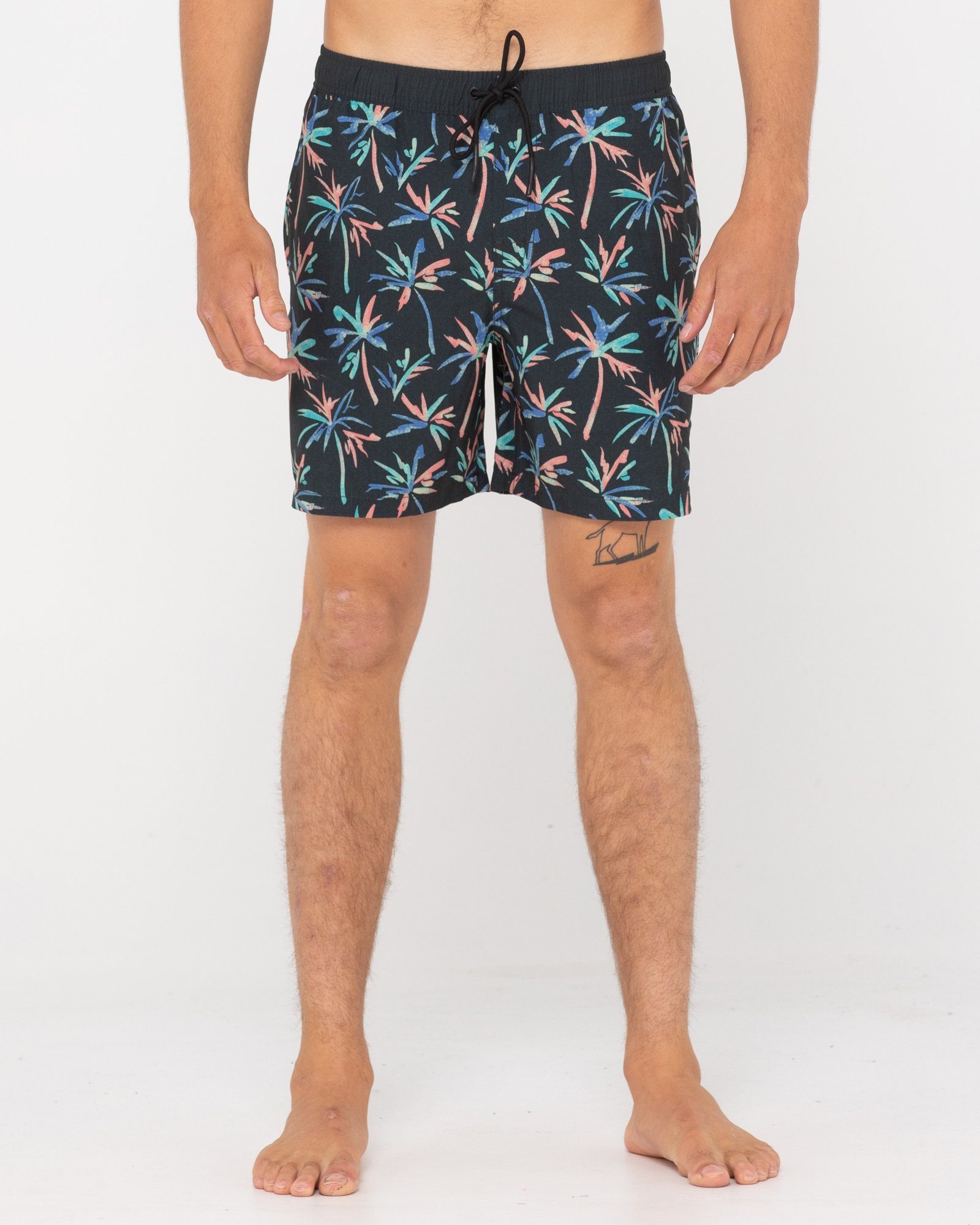 Rusty Boardshorts PSYCHE PALMS ELASTIC BOARDSHORT, schwarz