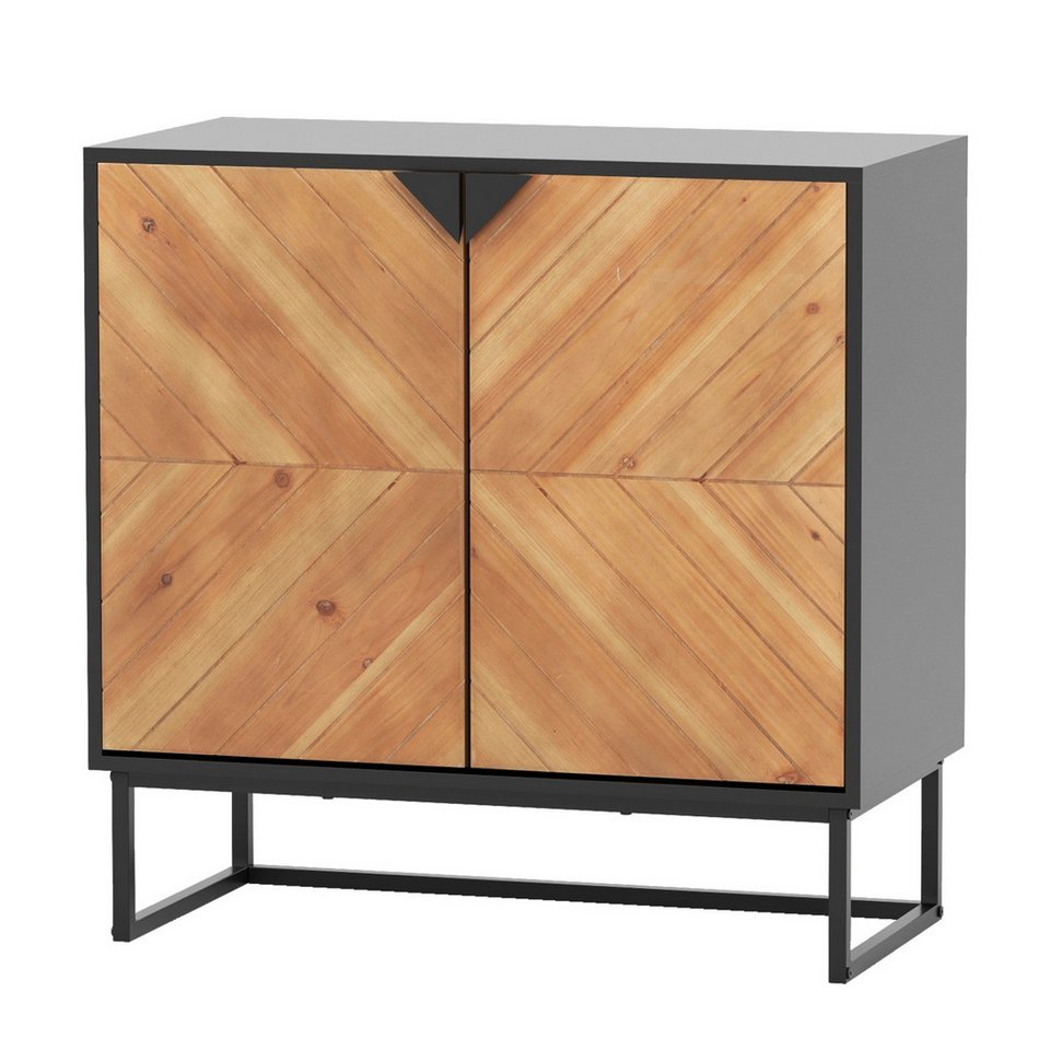 Komfotteu Küchenbuffet Sideboard Mit 2 Türen And Metallbeinen 80 X 40 X