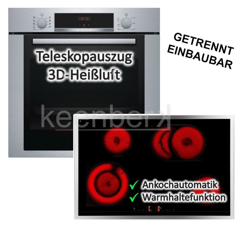 Bosch Backofen Set Herdset Bosch Einbaubackofen Mit Glaskeramikkochfeld