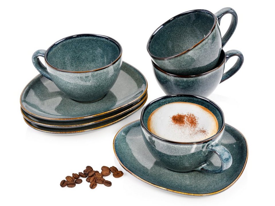 SÄnger Kaffeeservice Darwin Kaffeetassen Set 8 Tlg Steingut 220 Ml Spülmaschinengeeignet