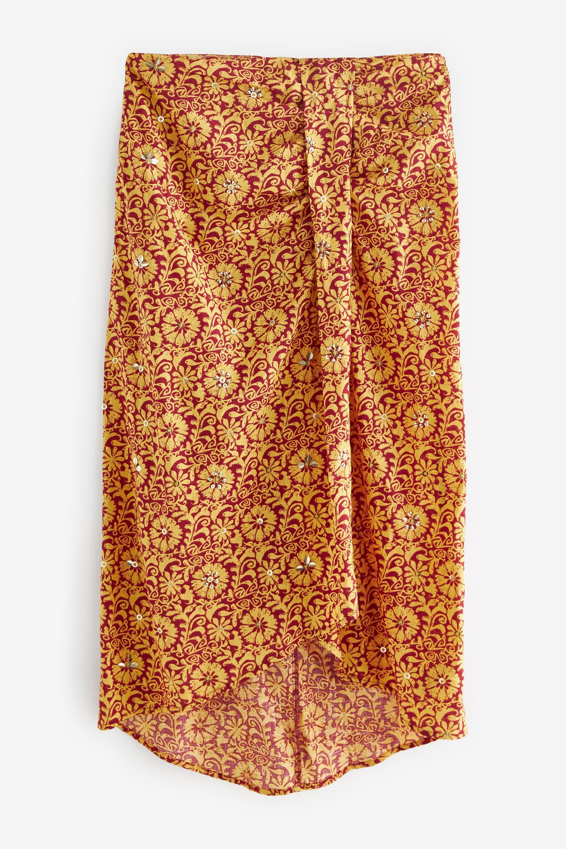 Next Sommerrock Glitzernder Verzierter Sarong Midirock 1 Tlg Mode