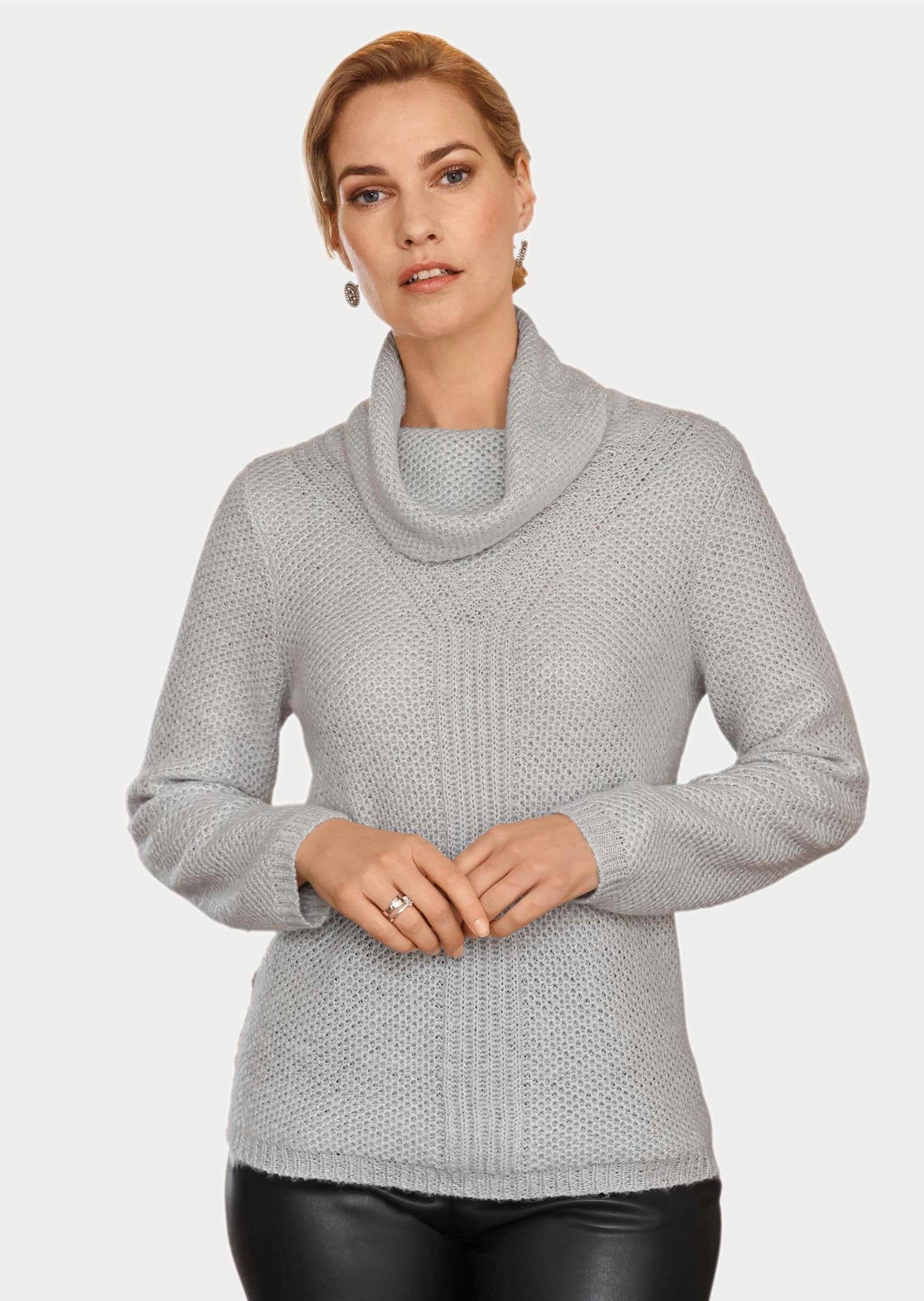 Goldner Strickpullover Strickpullover Mit Interessanter Struktur Und