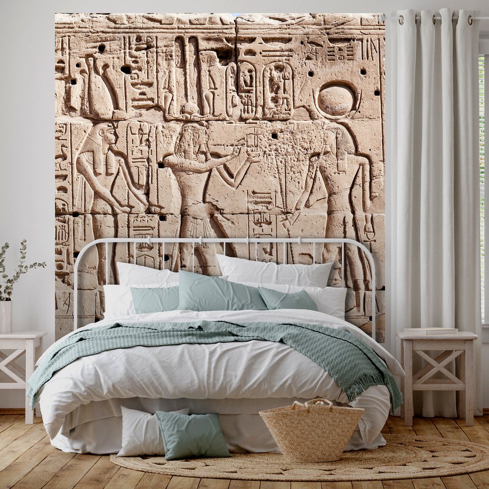 wandmotiv24 Fototapete Wand mit Hieroglyphen, glatt, Wandtapete ... wandmotiv24 Fototapete Wand mit Hieroglyphen, glatt, Wandtapete ...