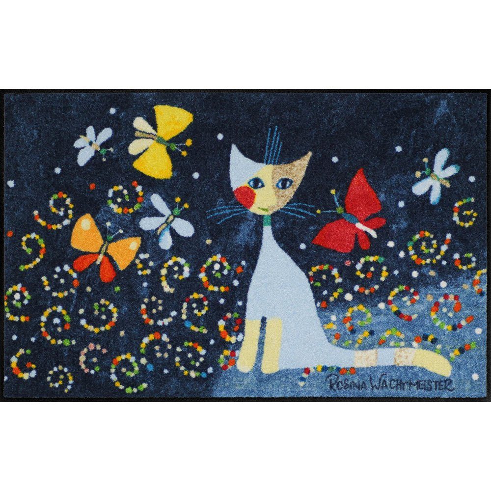 Salonloewe Fußmatte Fußmatte 50 x 75 cm Rosina Wachtmeister Danza Delle Farfalle blau ...