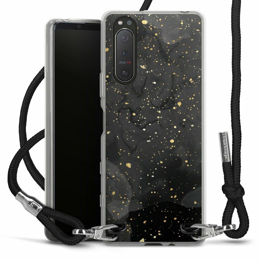 Deindesign Handyhülle Marble Black Gold Look Print Sony Xperia 5 Ii