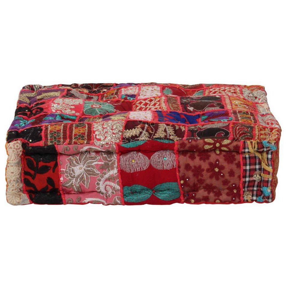 Vidaxl Polsterhocker Pouf Flickwerk Quadrat Baumwolle Handgefertigt 50×