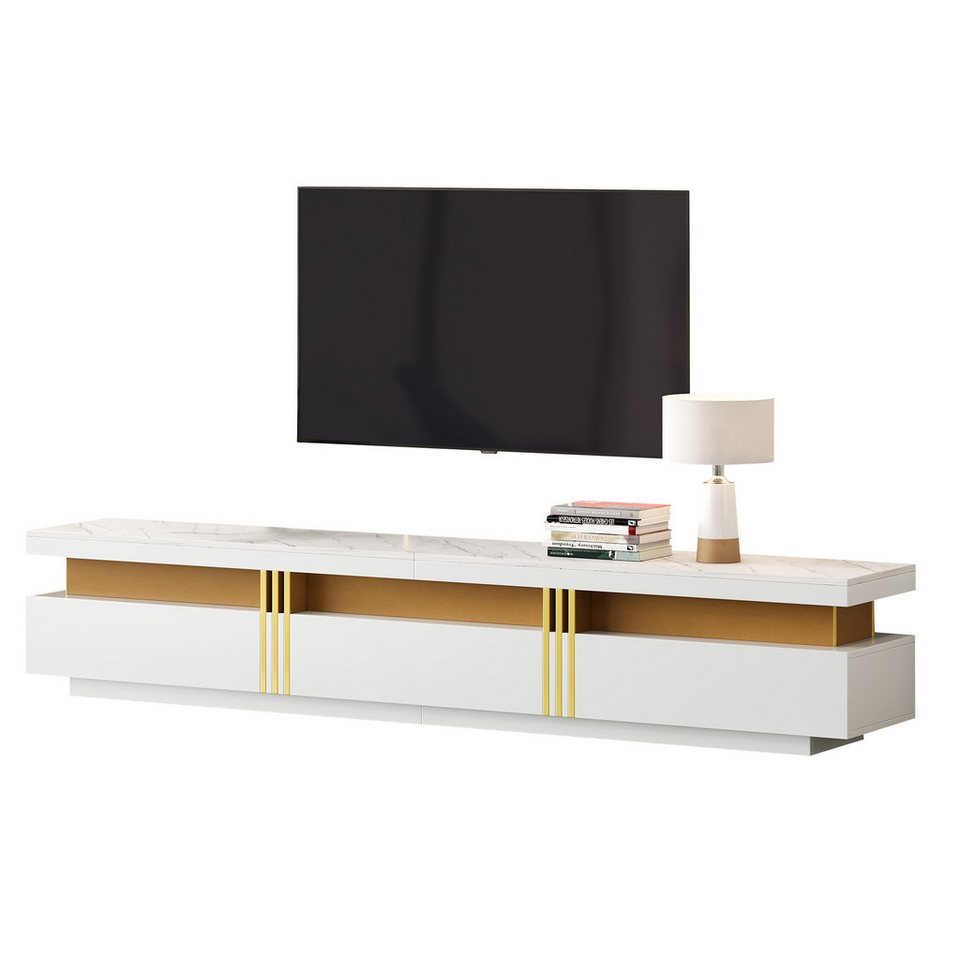Blingbin Lowboard Tv Schrank Mit Marmor Optik Tv Board Tv Kommode